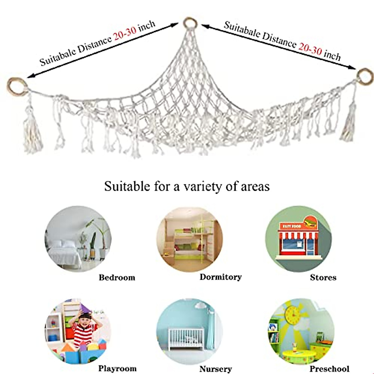 Stuffed Animal Hammock，Toy Net Hammock for Stuffed Animals is Suitable Kids or Childrens Bedroom Room Wall Storage Organizer or Décor (Small)