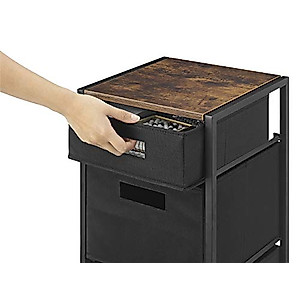 Whitmor Rolling 3-Drawer Storage Utility Cart, Brown