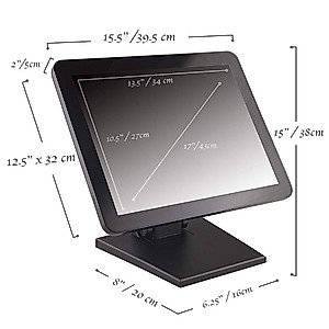 Angel POS 17-Inch Capacitive LED Backlit Multi-Touch Monitor, True Flat Seamless Design Touchscreen, VGA