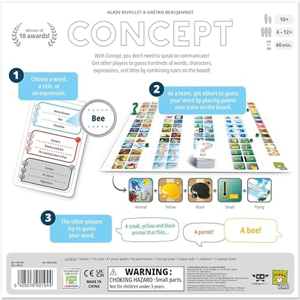 Concept Party Game | Award-Winning Board Game | Team-Based Guessing | Fun Family Game for Adults and Kids | Ages 10+ | 4-12+ Players | Average Playtime 40 Minutes | Made by Repos Production