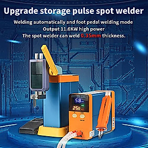 Pulses Spot Welder, Aluminum Alloy 11.6KW Power Large Capacity Low Power Consumption AC100‑240V Pulse Welding Machine for Battery Pack Maintenance(U.S. regulations)