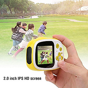Astibym Children Digital Camera, IPS HD Display Screen 2 Inch Dustproof Waterproof Camera with Children's Camera for Share Photo for Take Pictures(Yellow)