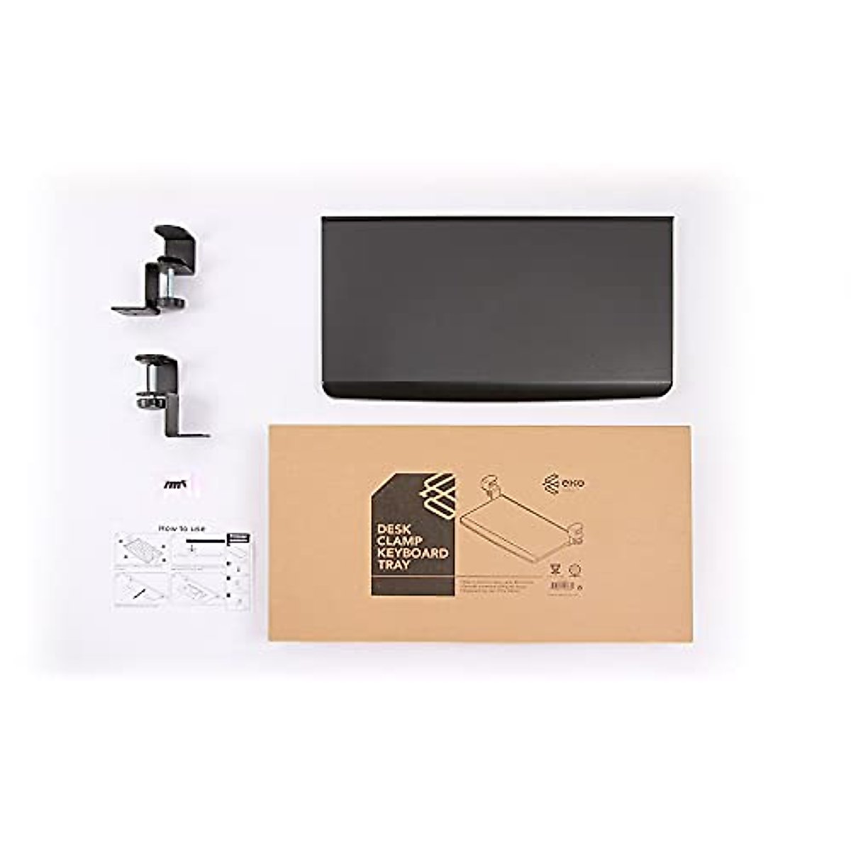 EHO Clamp-On Retractable Adjustable Keyboard Tray, Under Desk Ergonomic Keyboard Tray - Easy Tool-Free Install - Small Surface 20" x 11.5"