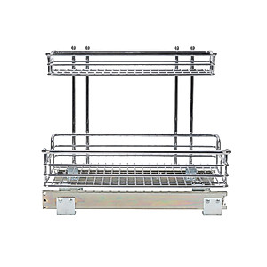 Household Essentials C26512-1 Glidez Under Sink Sliding Organizer | Pull Out Cabinet Shelf | Chrome | 12.5 Inches Wide