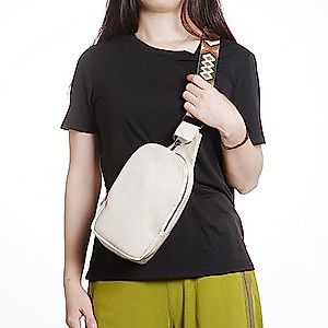 baotongle Crossbody Sling Bag for Women Trendy Small Crossbody Sling Backpack Multipurpose Chest Bag for Women Cycling (Beige)