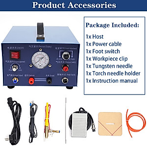 Jewelry Spot Welder, 110V Jewelry Welding Machine, JD Welding Machine, Sparkle Spot Welder Portable Spot Welding Machine, 0.5-80A Adjustable Pulse, with Foot Pedal