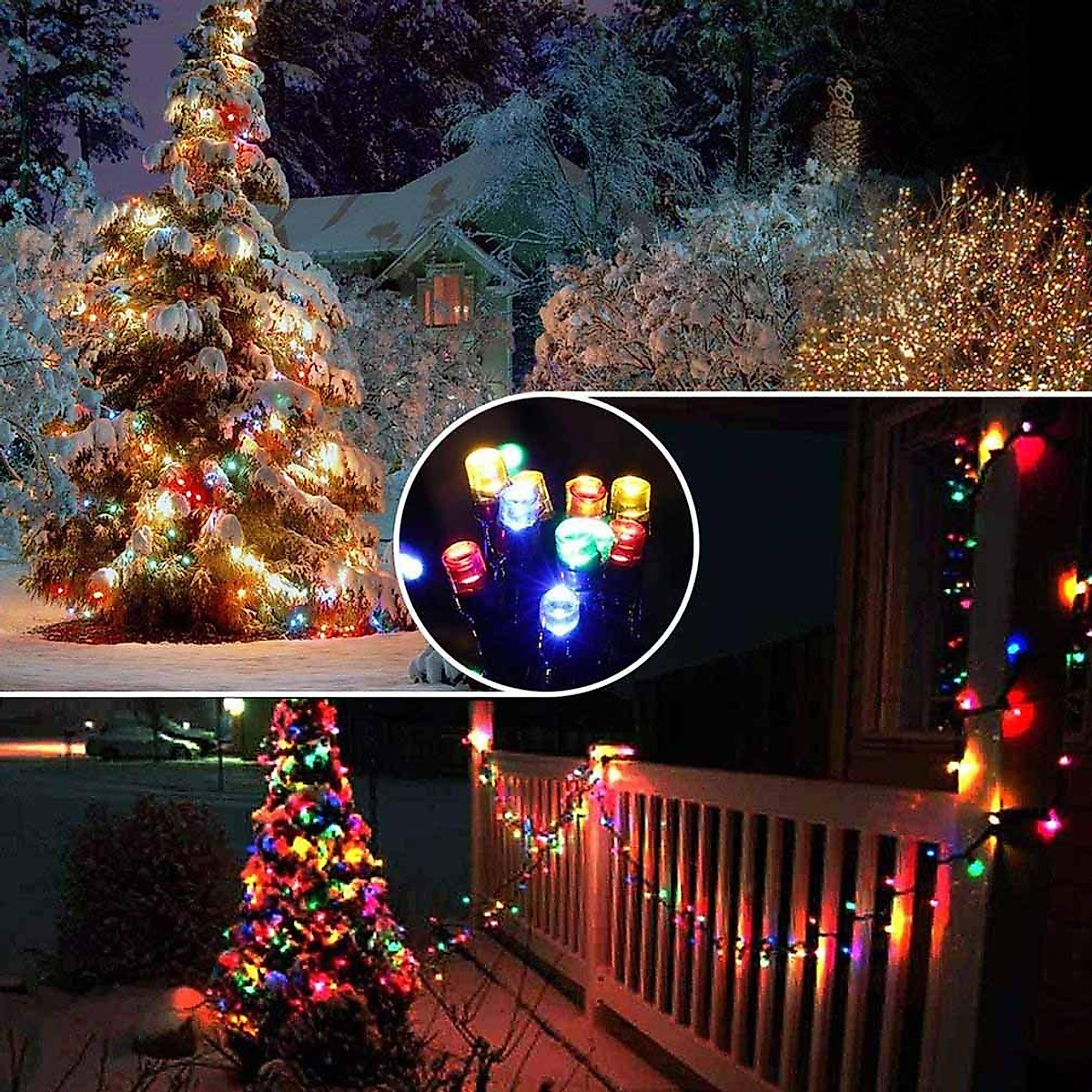 MAYSAK Solar String Lights Outdoor Waterproof 100LED 39.4ft Christmas Fairy Lights with 8 Modes Decoration Starry Light for Patio, Lawn, Landscape, Garden, Home, Wedding, Party, Xmas Tree