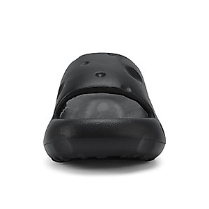 welltree Cheese Slides for Women Pillow Slippers Cloud Sandals Non Slip Shower Shoes Recovery Slide Sandal,Black,7.5-8.5 Women