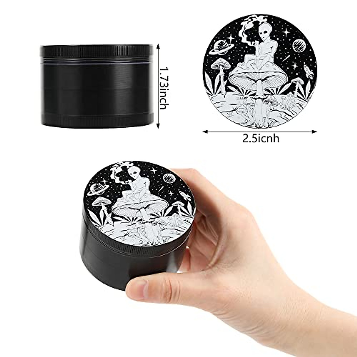 Black / White Grinder for Kitchen Use, 2.5 Inches