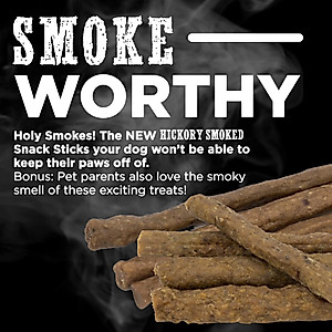 Premium Hickory Smoked Real Beef Dog Treats - Bully Snap Stick, 20 Pack - Reward, Puppy & Dog Training Treats - USA Smoked & Packed - No Additives, 100% Natural, Healthy Rawhide-Free High Protein