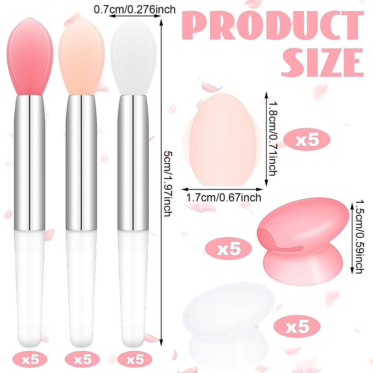 30 Pcs Silicone Lip Brush with Cover Lipstick Applicator Brushes Silicone Lipstick Brush Reusable Lip Applicator Silicone Makeup Applicator Lip Makeup Brush for Applying Cream or Eyeshadow, 3 Colors