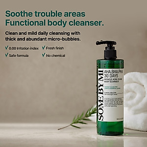 SOME BY MI AHA BHA PHA 30 Days Miracle Acne Clear Body Cleanser - 13.5Oz, 400ml - Mild Exfoliating Daily Acne Body Wash for Acne Prone Skin - Deep Cleanses Back Acne and Sebum - Korean Skin Care