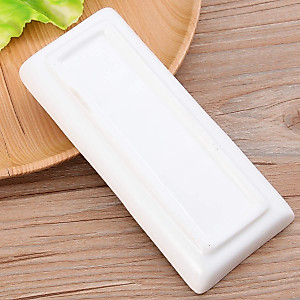 Cabilock White Tray White Tray 8.5 Inch White Ceramic 3-Compartment Appetizer Serving Tray Rectangular Divided Sauce Dishes Seasoning Serving Tray for Dish Soy Sauce Appetizer Fruit Tray Fruit Tray