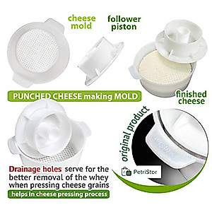 Cheesemaking Kit Cheese Mold Press Strainer Cheese With Follower Piston 1.2 L - Tofu Press Mold Cheese Making Kit Machine – Cheese Set for Press - Paneer Maker - Cheesemaking Suppliest