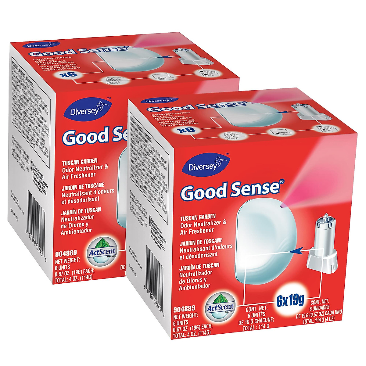 Diversey Good Sense Automatic Spray System, Tuscan Garden Scent, 0.67 Oz Cartridge, 12/carton