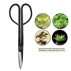 Multifunctional 205mm Long Handle Steel Bonsai Scissors Pruning Shear Bud Leaves Trimming Tool Garden Equipment for Bud Trimming, Thinning and Bonsai Defol