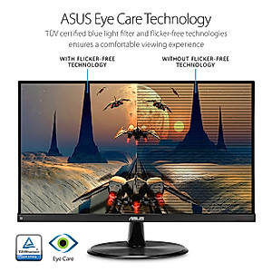 ASUS VP249QGR 23.8 Gaming Monitor 144Hz Full HD (1920 x 1080) IPS 1ms FreeSync Extreme Low Motion Blur Eye Care DisplayPort HDMI VGA,BLACK (Renewed)