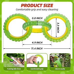 Miss.Bear TPR 3-Ring Tug Dog Toy, Lightweight, Durable and Water Resistant Training Teething Chew Toy for Small/Medium/Large Breeds (3-Ring Tug Toy)