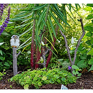 Top Collection 4398 Miniature Fairy Garden Frog Climbing Branch & Planter Stake Decor, Small