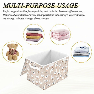 JUNZAN White Goose in Different Poses Storage Bins with Lids Collapsible Clothes Toys Storage Box with Handle Closet Organizer Home Decor Office Basket