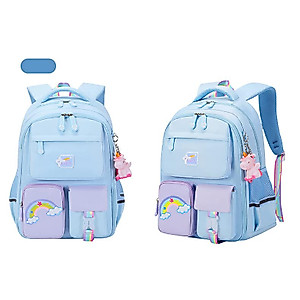 Travel Laptop Backpack Unicorn Waterproof Backpack School Laptop Bag Blue Medium