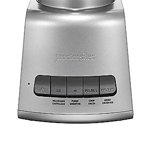 Proctor Silex PowerHouse 950 Watts Blender with 12 Functions for Puree, Ice Crush, Shakes and Smoothies, 52 oz. BPA Free MultiBlend Glass Jar, Black & Silver (53560)