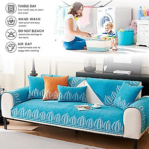 KCCRHIN Pumpkin Pattern Sofa Cover 3 Cushion Chenille Couch Cover Sectional Non-Slip Sofa Slipcovers L/U Shape Modern Style Halloween Sofa Cushion Covers for Dogs Cats,Green,pillow11.8 * 19.7in