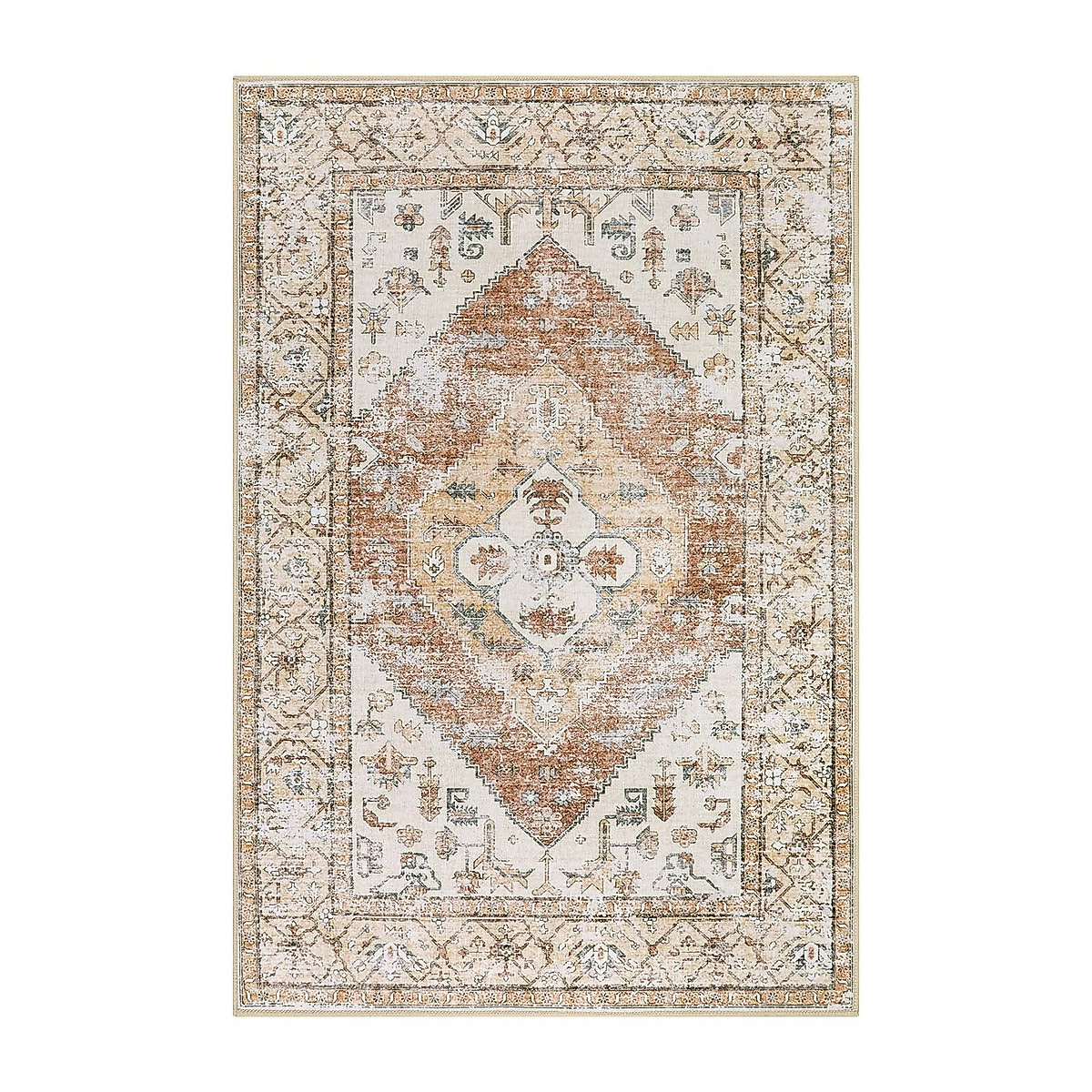 Lahome Boho Kitchen Rugs Washable - 2x3 Small Non-Slip Entry Rugs for Inside House Oriental Throw Area Rugs for Bedroom Accent Distressed Floor Doormat Carpet for Bathroom Entryway Laundry Living Room