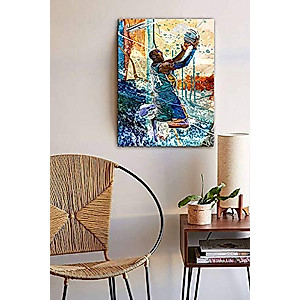 Kobe Bryant Wall Art Basketball Player Canvas Wall Art Painting Sports Posters Artwork Home Decor for Basketball Fan Memorabilia Gifts Living Room Bedroom Boy Girl Gifts Decoration Wall Art