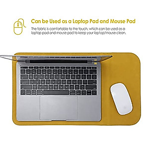 HYZUO 13.3-14 Inch Laptop Sleeve Case Compatible with MacBook Pro 14 M2/M1 Pro/Max A2779 A2442 2021-2023, MacBook Air 13 Inch 2010-2017, with Accessory Bag-Olive Yellow