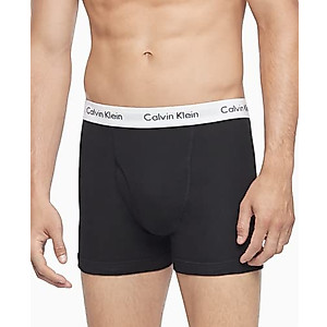 Calvin Klein Men's Cotton Classics 5-Pack Boxer Brief, 3 Black Bodies W/Black WB, 2 Black Bodies W/White WB, Large