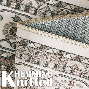 jinchan Washable Runner Rug 2x7 Kitchen Runner Rug Non Slip Grey Taupe Vintage Hallways Runner Rug Ultra-Thin Lightweight Accent Rug Soft Throw Carpet Runners Laundry Room Bedroom Livingroom