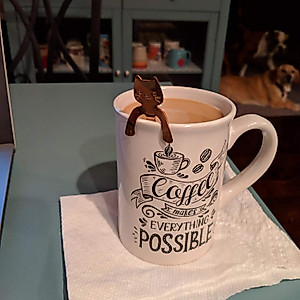 Honbay 4PCS Stainless Steel Cute Mini Cat Spoon for Tea, Coffee, Dessert, Sugar, Ice Cream, etc (11.5cm/4.5inch)