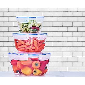 Superio Pack of 4 Plastic Food Storage Containers with airtight Lid for Pantry, Fridge- 80 Oz- BPA Free, Leakproof Sealed Container- Microwave, Dishwasher and Freezer Safe, Clear (Clear)