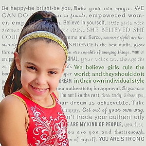 FROG SAC 6 Glitter Headbands for Girls, Adjustable Non Slip Head Bands for Kids, Cute Sparkly Stretch Elastic Hair Accessories for Gymnastics For Teen Girls, Women