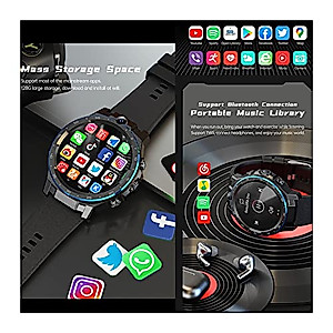 JAITEA New 6GB +128GB Smartwatch 4G GPS WiFi Dual-Camera Sports Bluetooth Talking Smartwatch Dual System Music NFC Men