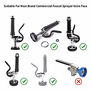 2 Pack Pre-Rinse Spray Valve Repair Kit 1.42 GPM Spray Face Bumper for All Commercial Sink Pre Rinse Faucet Dish Sprayer, Bumper and Screw Replacement Part, Black