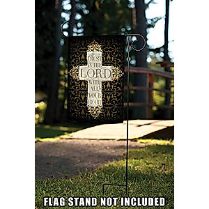 Toland Home Garden 119274 Cross Christian Flag 12x18 Inch Double Sided Christian Garden Flag for Outdoor House Cross Flag Yard Decoration