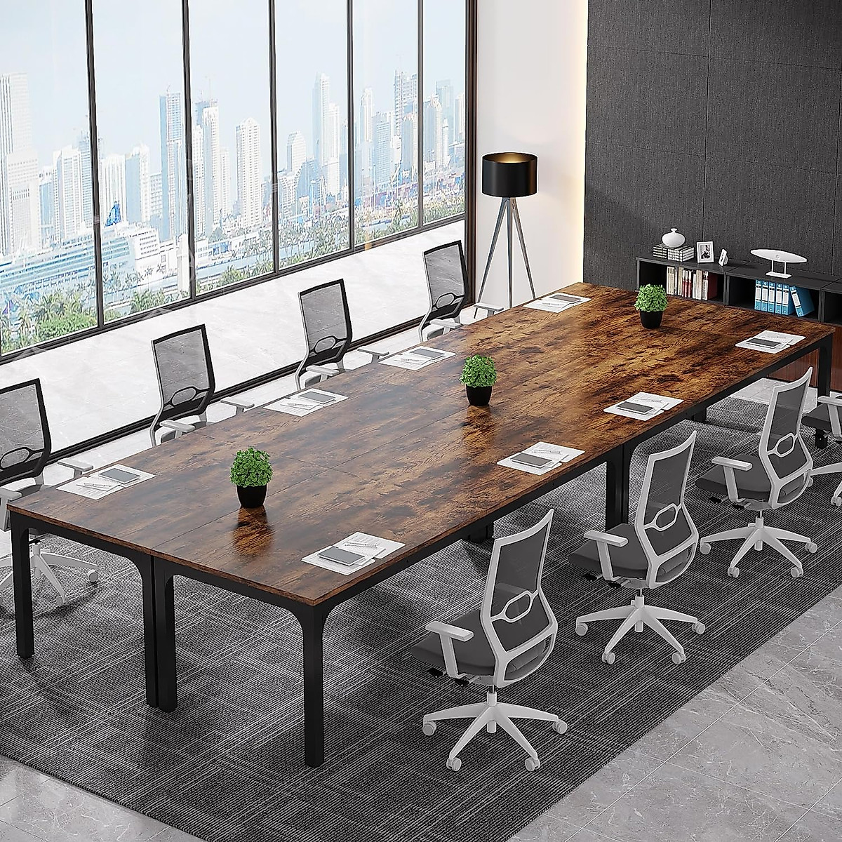 Tribesigns 78.74-Inch Conference Table Set of 4, 13FT Conference Room Table, Large Rectangle Meeting Seminar Table Set for 12-16 Person, Long Business Tables (Only Table)