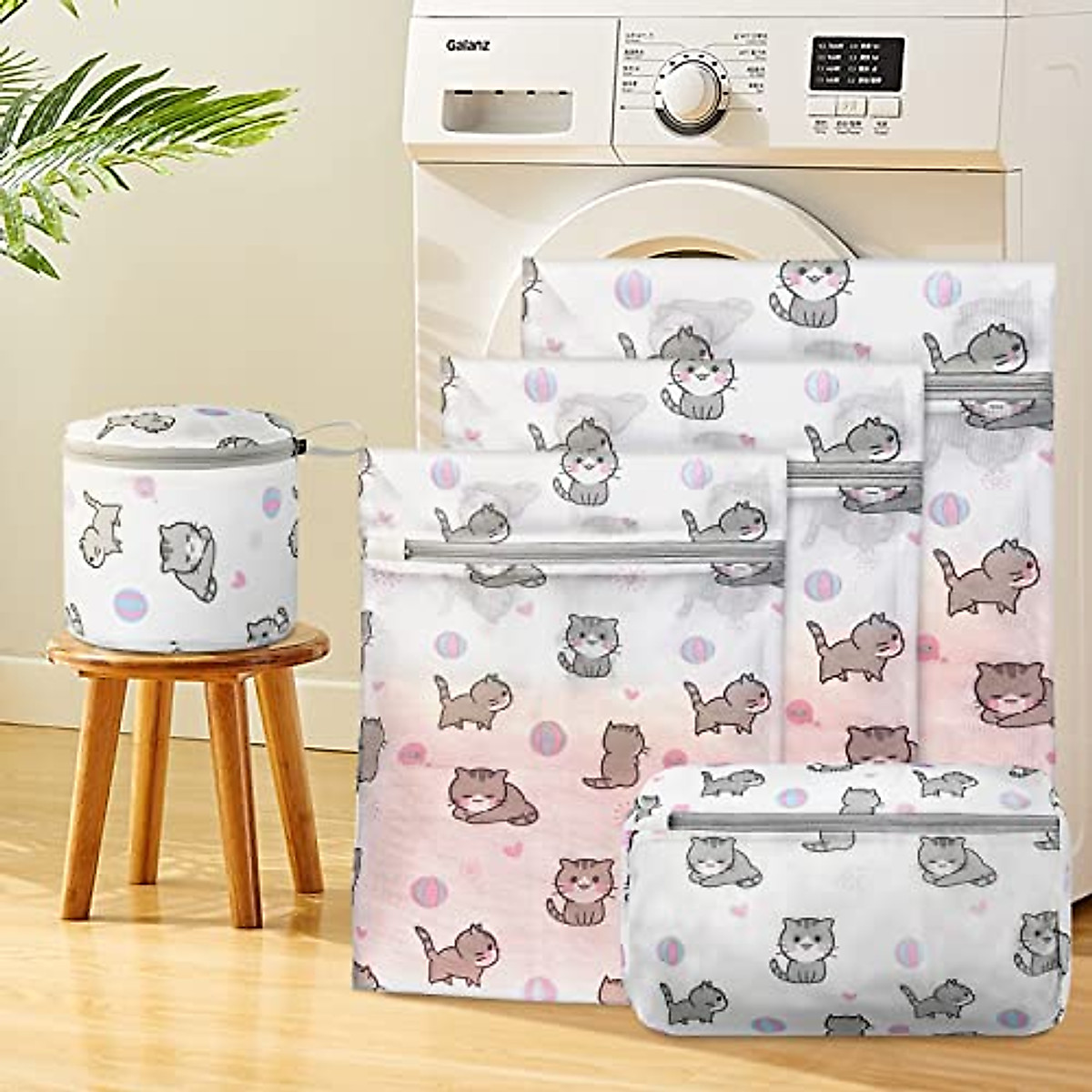 YUNHEGONG Mesh Laundry Bags for Delicates, 5 Pcs Fine Mesh Wash Bag for Lingerie, Bra, Underwear, Garment, Silk, Socks