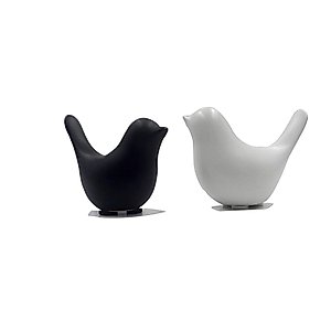SuDuoLa Scandinavian Decor Bird Decor (Minimalist Decorations Modern Sculptures White Doves Birds Figurine) Home Decor Crafts Ceramic Birds Gifts (Black and White) 2Pcs
