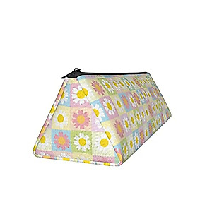 TumzfhQ Pencil Pouch Triangle Small Pen Case Pencil Bag Organizer Zipper Multi Function for Teen Girls Boys Kids Office Cute Floral