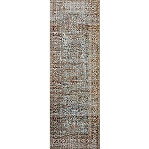 Chris Loves Julia x Loloi Jules Collection JUL-05 Lagoon / Brick 7'-6" x 9'-6" Area Rug