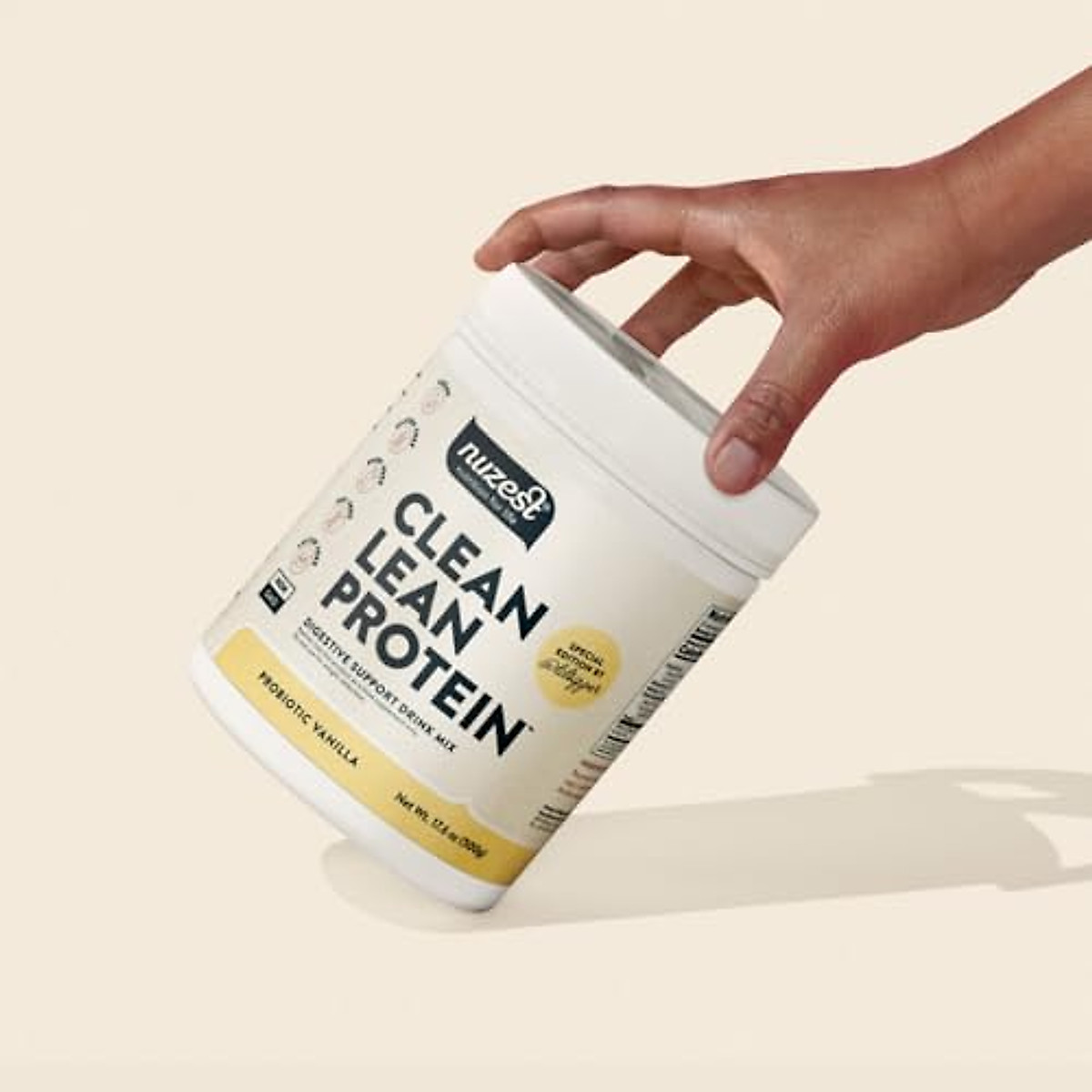 Nuzest Digestive Support Protein Probiotics for Digestive Health – Vanilla - Clean Lean Protein - Premium Vegan Pea Protein Powder – Plant Based - 20 Servings, 1.1 lb