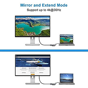 USB C to HDMI 4K Adapter with 100W Power Charging+ USB 3.0 3-in-1 Thunderbolt 3 Aluminum Hub, Compatible with MacBook Pro 2019/2018, XPS 13, Yoga 910, Galaxy S10/9 and Dex Supported Cellphone