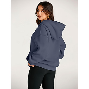 EFAN Womens Hoodies Oversized Sweatshirts Pullover Fleece Sweaters Long Sleeve Winter Fall Outfits Fashion Y2k Clothes GreyBlue S