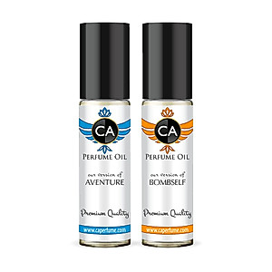 CA Perfume Double Set Impression of Aventura Bombself For Men Women Replica Fragrance Body Oil Dupes Alcohol-Free Essential Aromatherapy Sample Travel Size Long Lasting Attar Roll-On 0.3 Fl Oz X 2