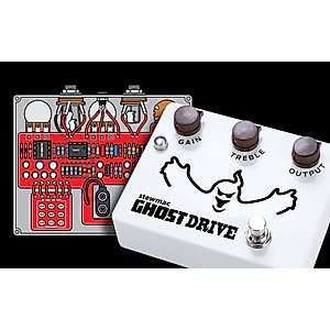 StewMac Ghost Drive Pedal DIY Build Your Own Overdrive Kit, With White Enclosure, Based on the Klon Centaur (12254-W)