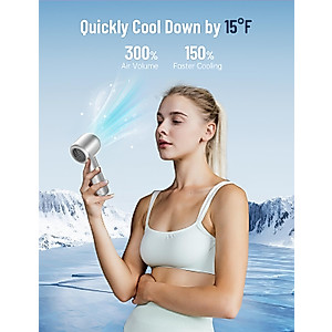 CuzyFeelin Portable Handheld Fan - High Speed(1-199) Small Mini Turbo Fan - [16H Cooling Time] Rechargeable Battery Powered Fan with Digital Display - Fan for Travel/Camping, Gifts for Women/Men