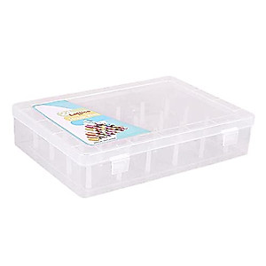 Harilla Large, Thread Storage Box with 24 Spools, Sewing Bobbins Organizer, Sewing Tread Container